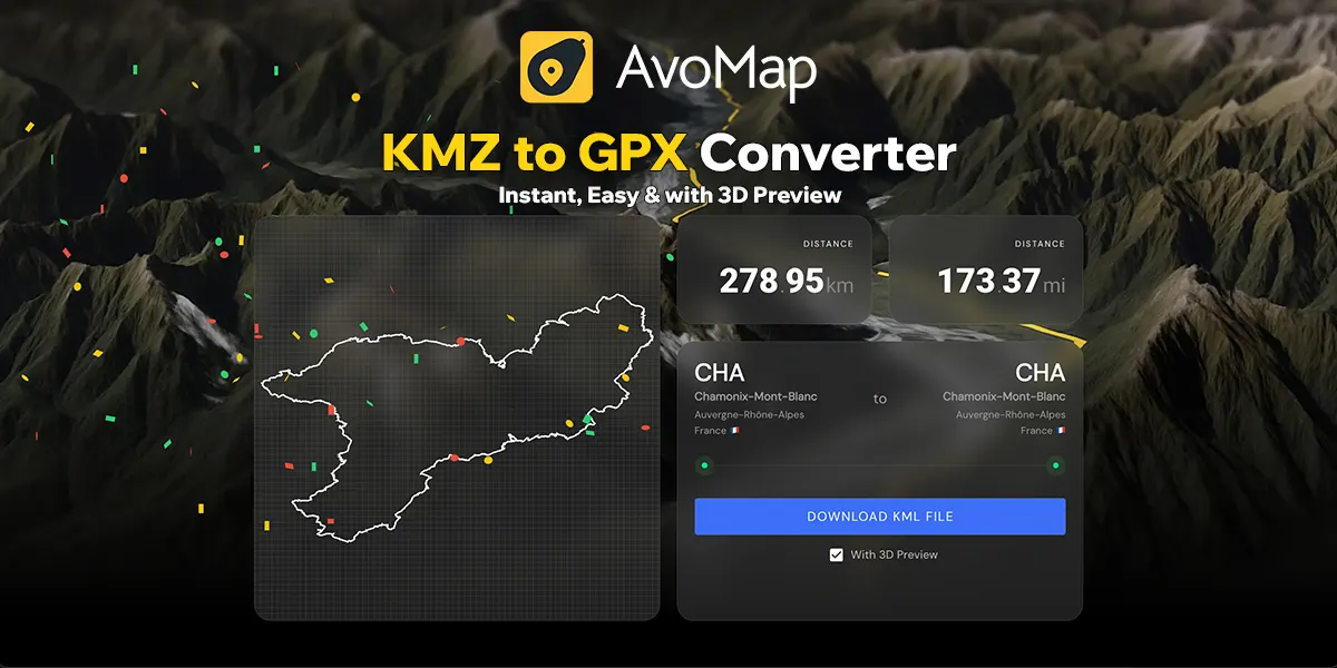 Free KMZ to GPX Converter with instant 3D Preview | AvoMap